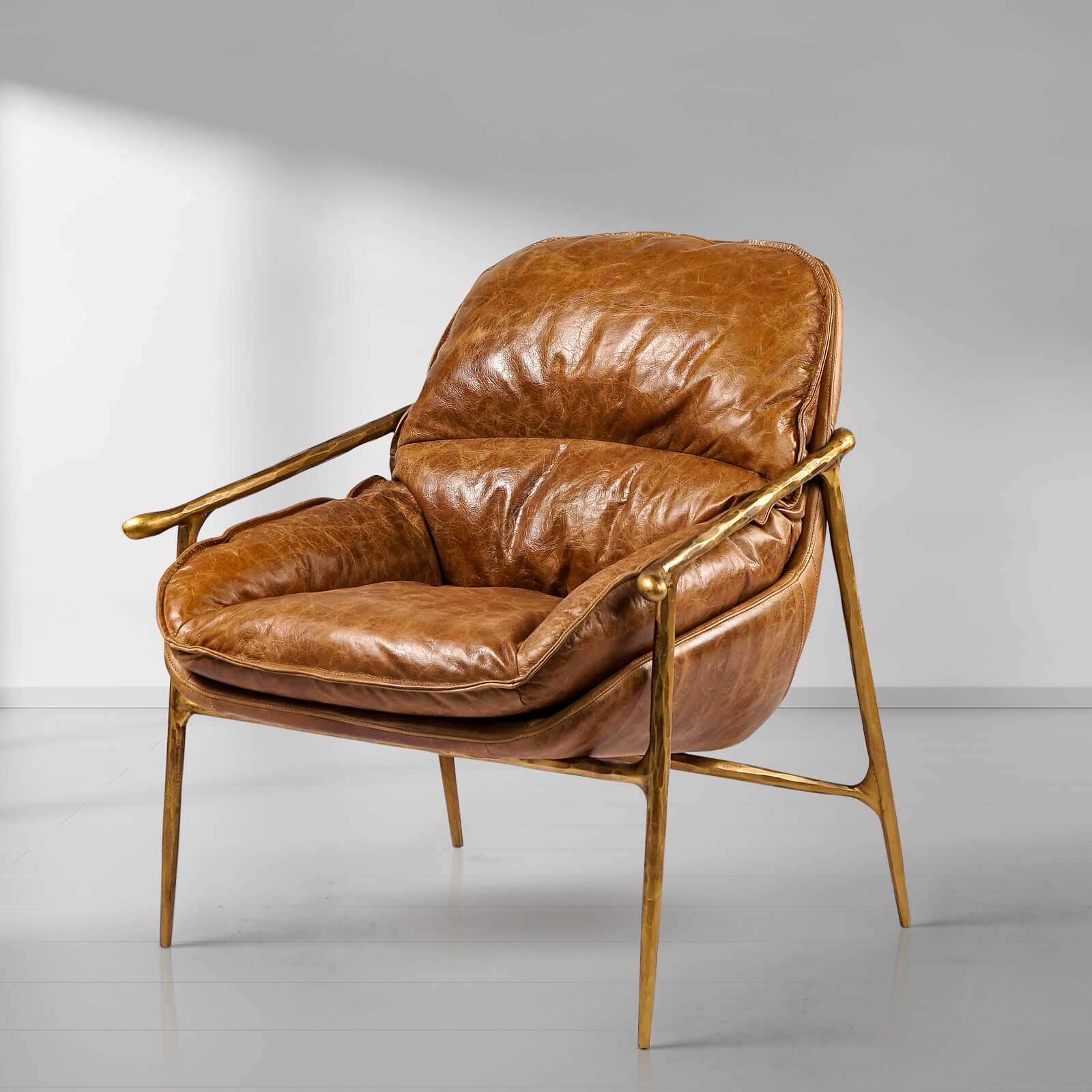 Thaddeus Brown Leather Accent Chairs – Alleylighting