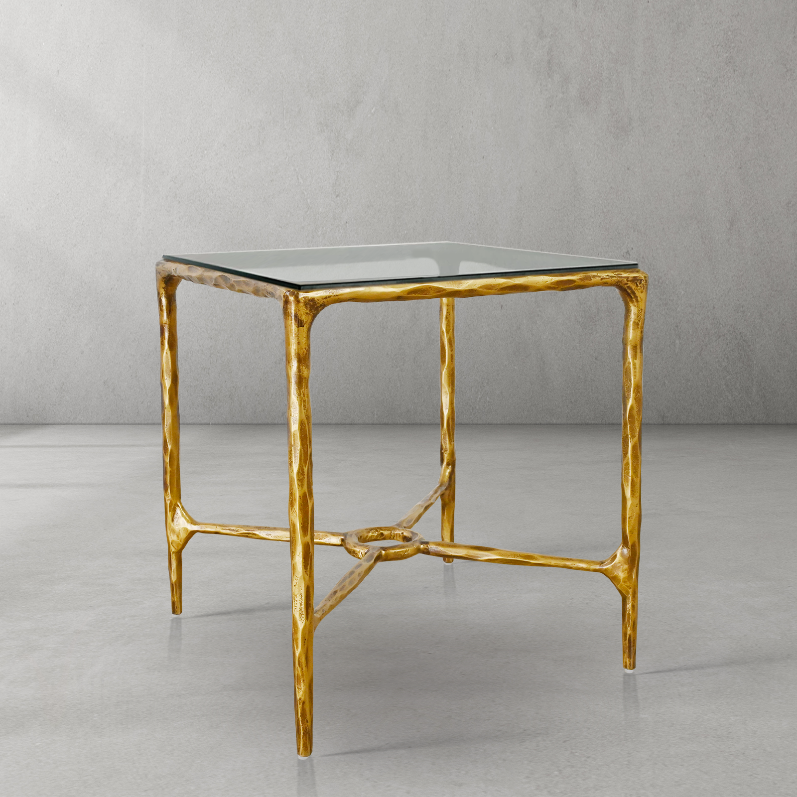 Thaddeus Glass Square Side Table Overhang O – Alleylighting