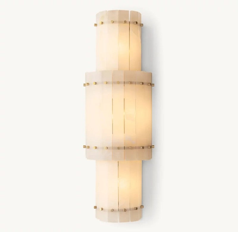 Amelia Alabaster Round Wall Sconce,San Marco Alabaster Grand Round ...
