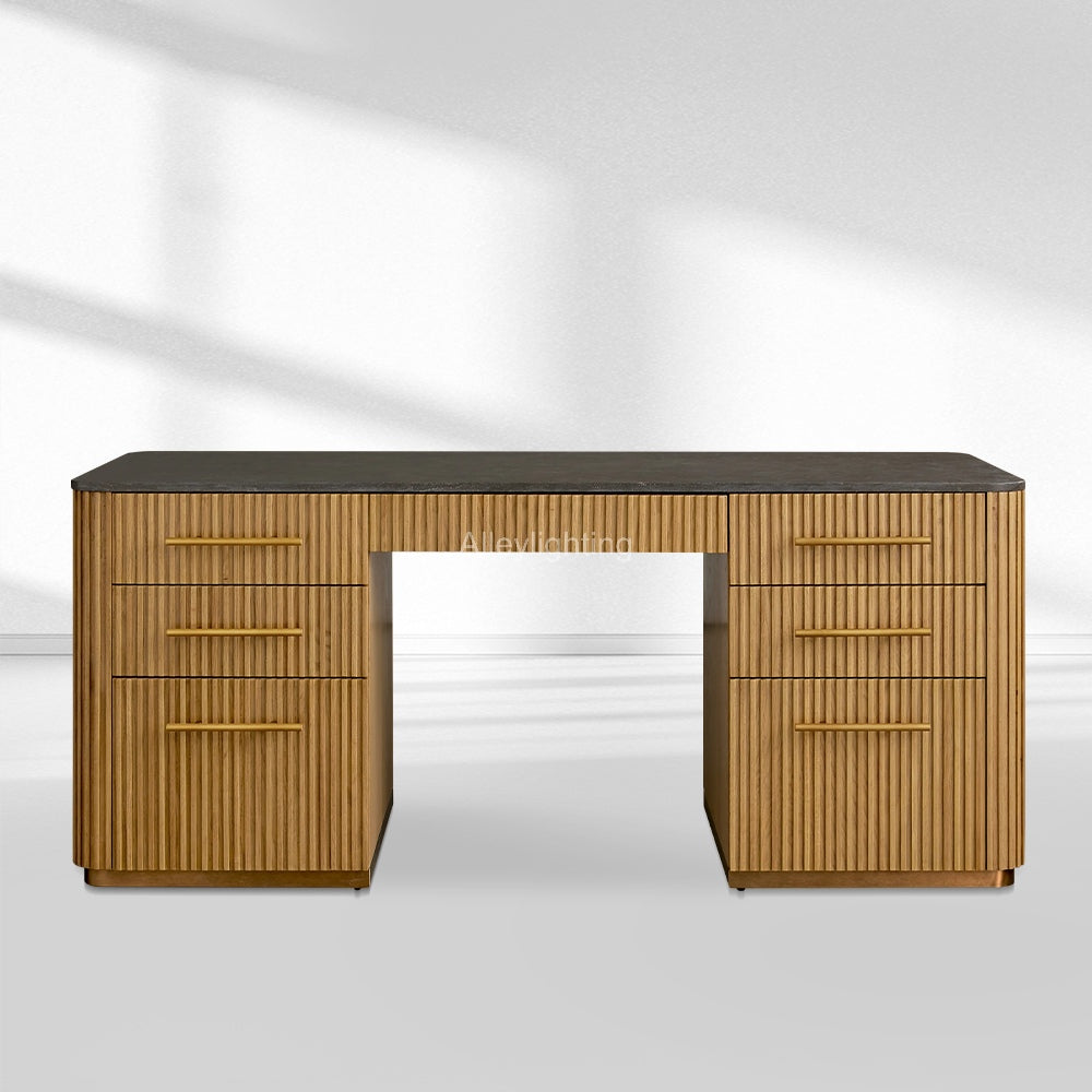 Finnley Executive Desk, Modern office desks Stone & Pine Wood ...