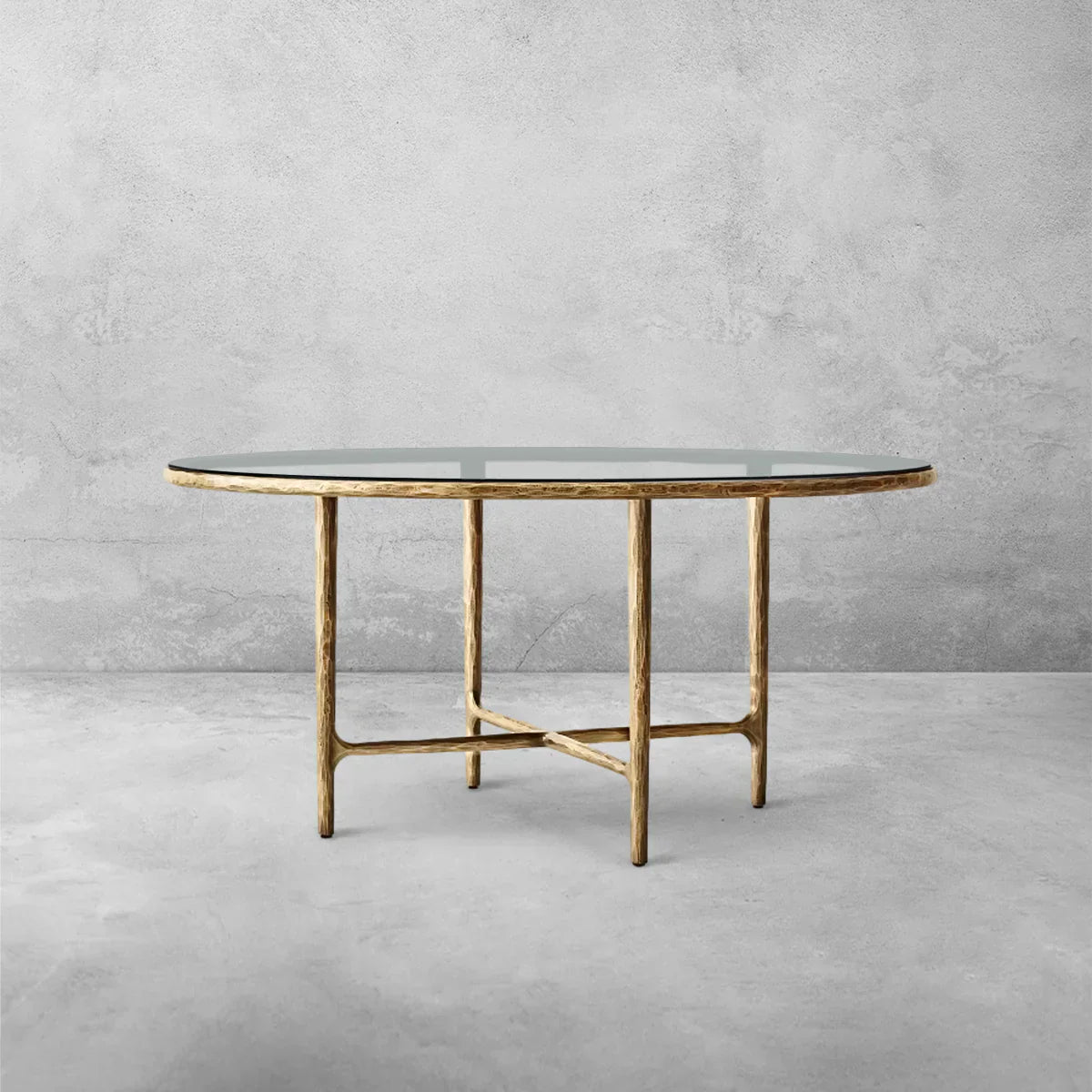 Thaddeus Glass Round Dining Table – Alleylighting